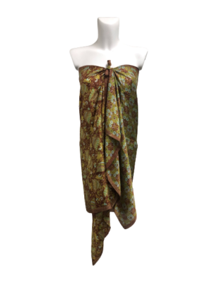 BinHouse Batik Designs Silk Narrow Stole 2 Tone Green